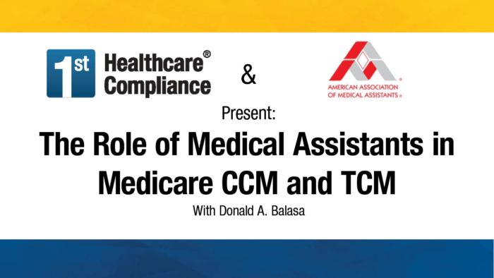 The Role of Medical Assistants in Medicare CCM and TCM | First ...
