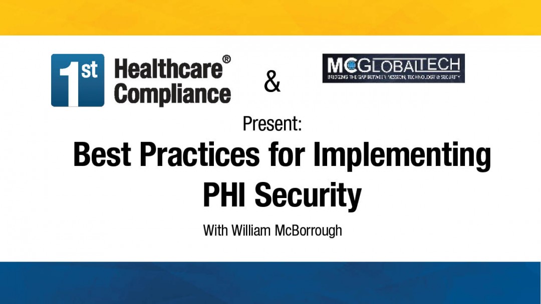Best Practices for Implementing PHI Security | First Healthcare Compliance